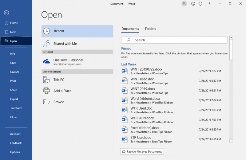 Limiting What Is Shown In The Open Dialog Box Microsoft Word 