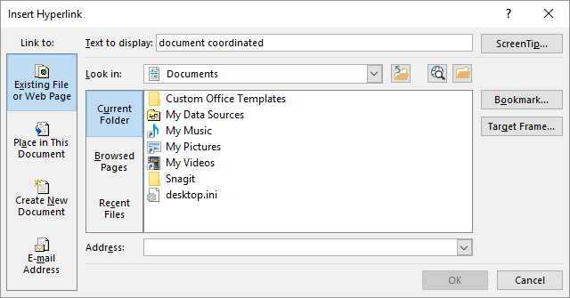 Adding Hyperlinks Microsoft Word 