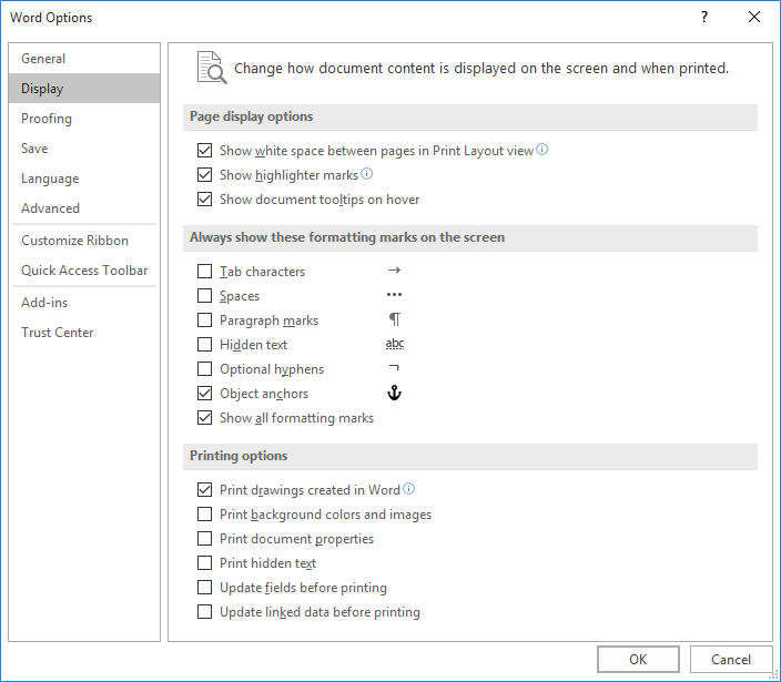 Displaying Spaces In A Document Microsoft Word 