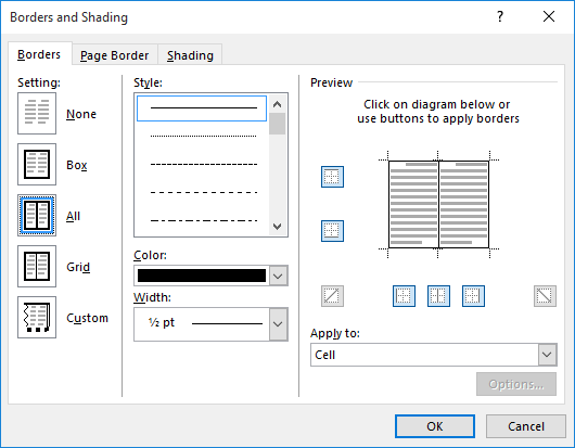 Setting The Distance Between Text And Borders Microsoft Word 