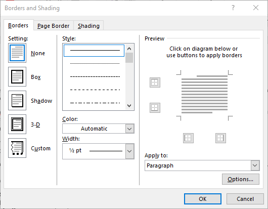 Adding Borders To Paragraphs Microsoft Word 