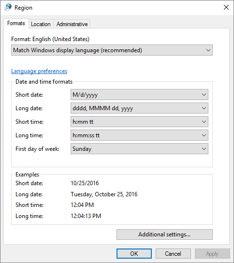 Changing Regional Settings Tips Net 