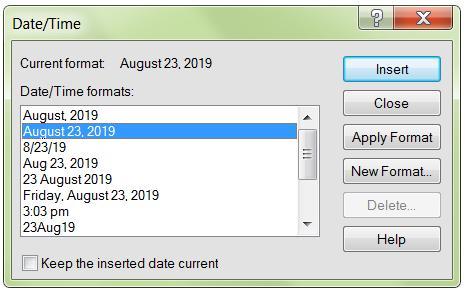 Dates Updating when Converting (Microsoft Word)